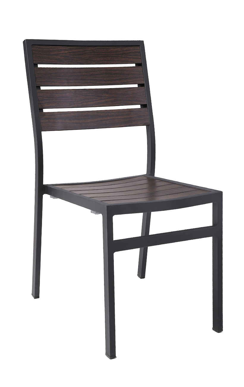 Outdoor Aluminum Chair with Aluminum Slats Seat and Back : Restaurant ...