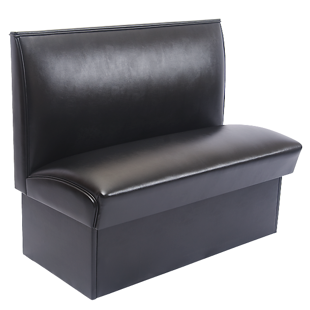 36" Single Restaurant Booth w/ Plain Back Black Vinyl Seating - A1 ...