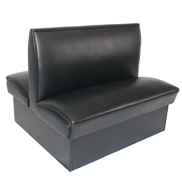 36" Black Double Booth w/ Plain Back - A1 Restaurant Furniture