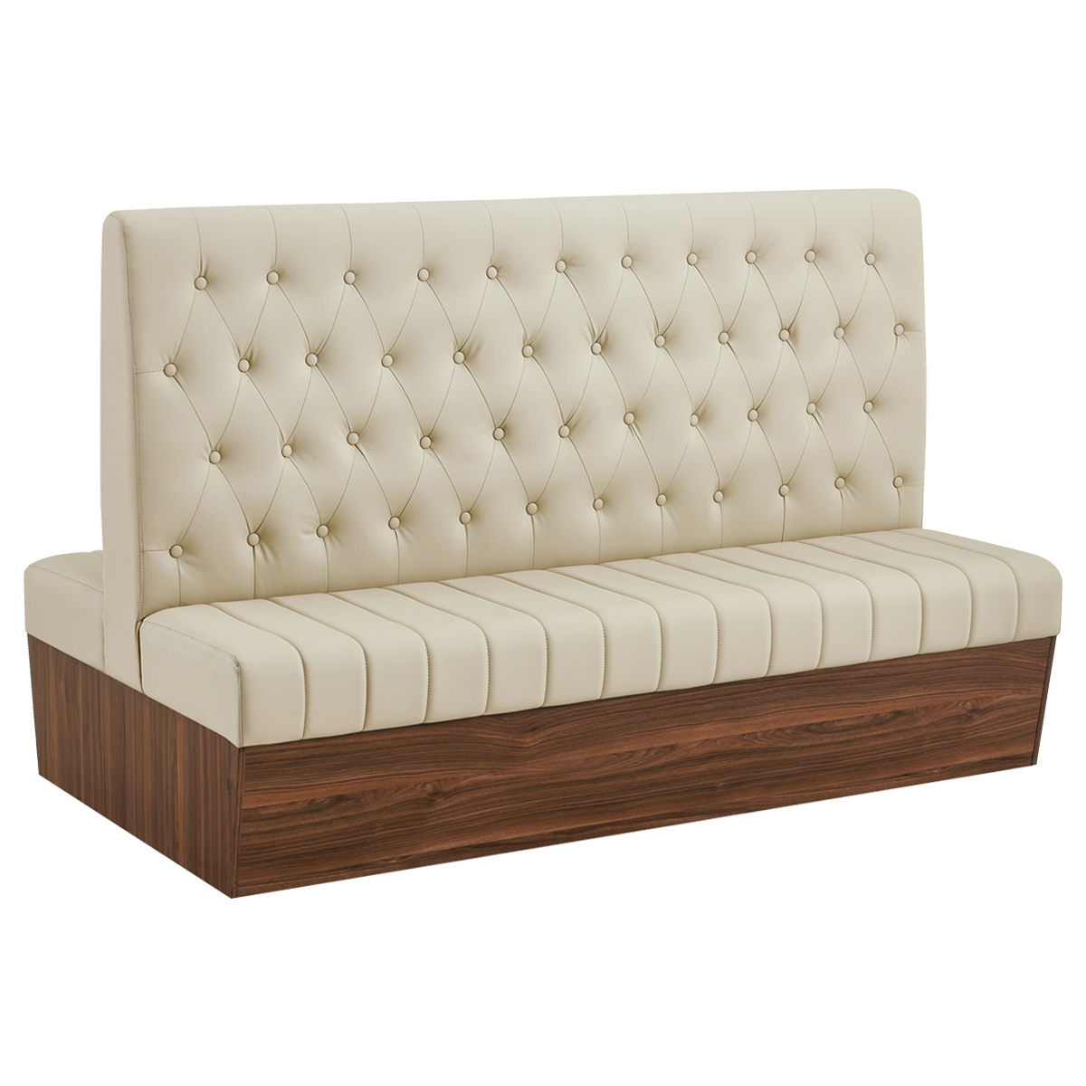72L x 46H Melamine Frame Double Booth with Button Tufted Vinyl Back ...