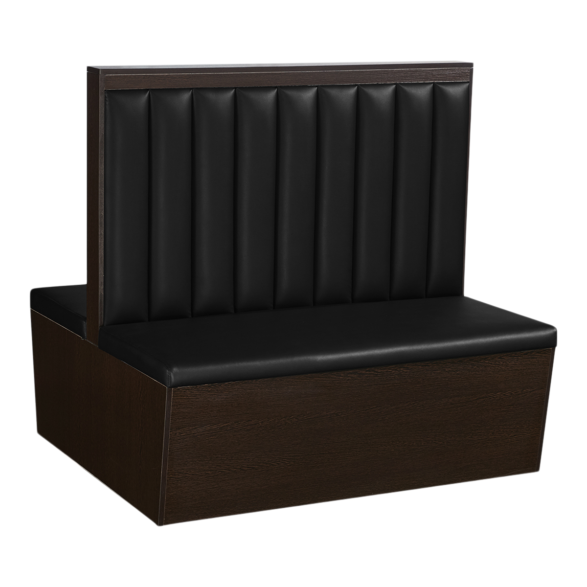 46H, Melamine Frame Double Booth with Vertical 9 Channel Back and Plain ...