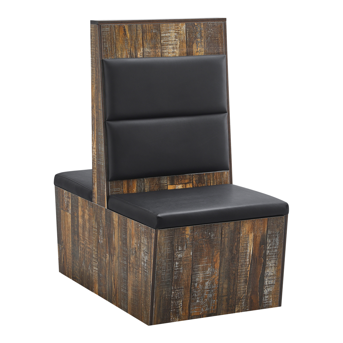 24L x 46H, Horizontal 2-Channel Back Melamine Double Booth with Black ...