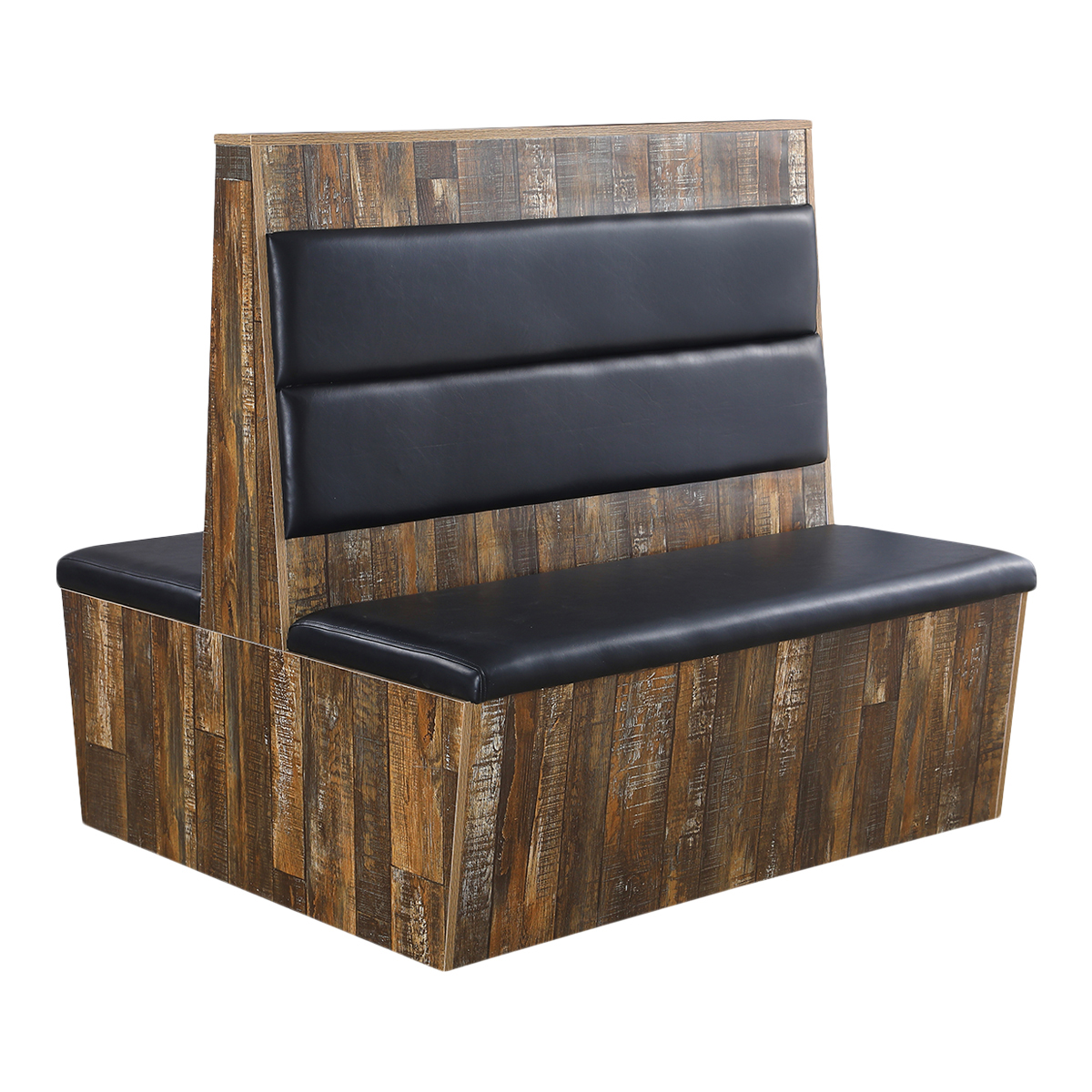 46H, 2-Channel Back Melamine Double Booth with Padded Vinyl Seat ...