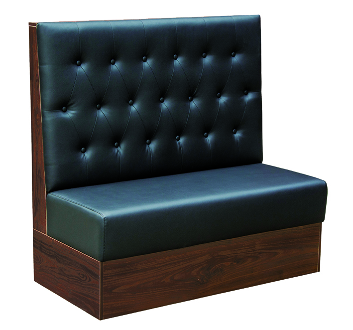 46H, Button Tufted Vinyl Single Booth in Black : Restaurant Furniture ...
