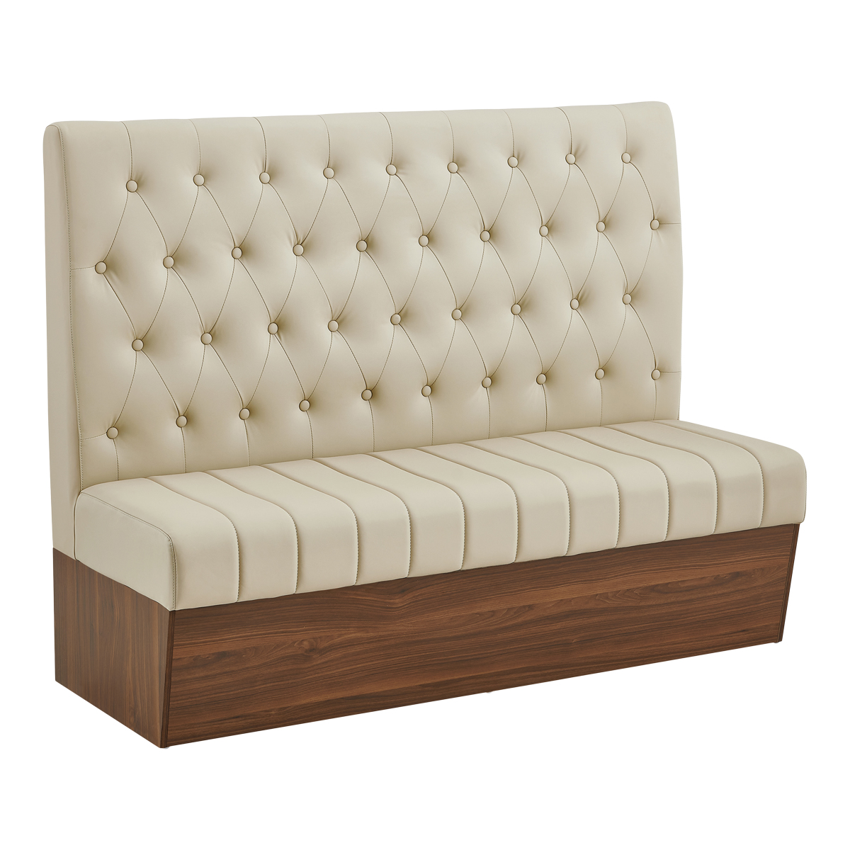 60L x 46H Melamine Frame Single Booth with Button Tufted Vinyl Back ...