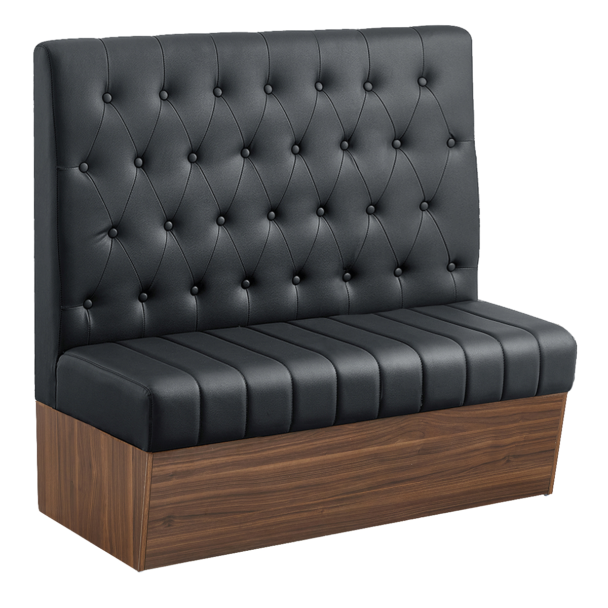47L x 46H, Melamine Frame Single Booth with Button Tufted Vinyl Back ...