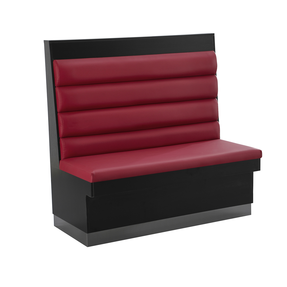 47L x 46H Horizontal 4-Channel Single Booth with Burgundy Padded Seat ...