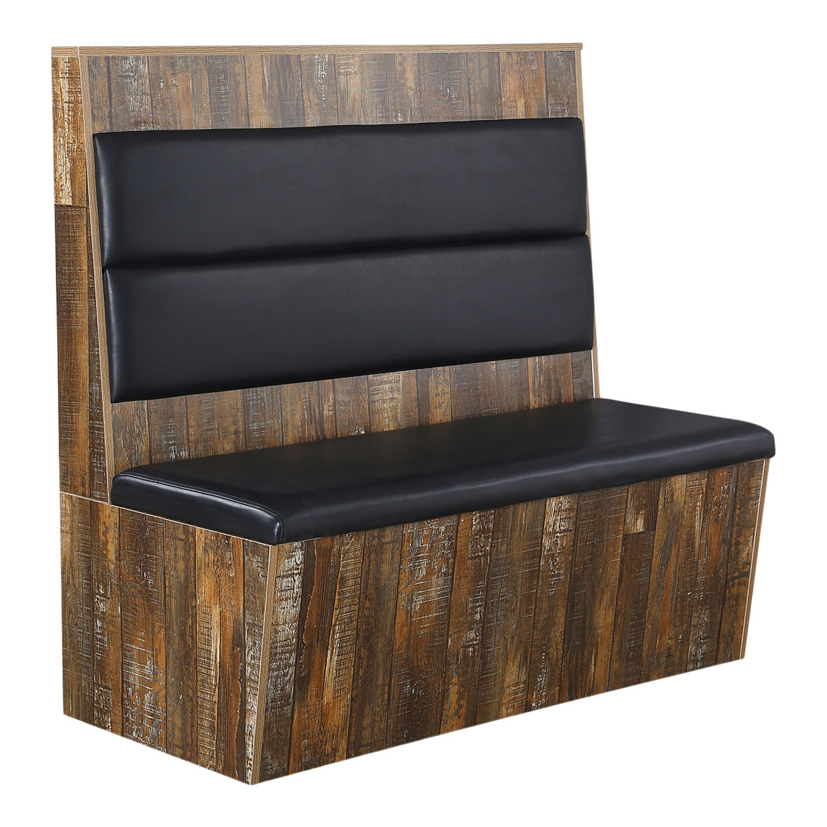 46H, 2-Channel Back Melamine Single Booth with Padded Vinyl Seat ...
