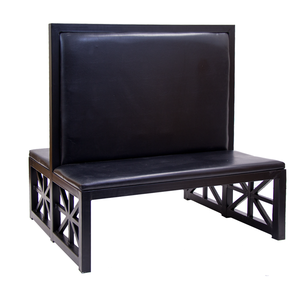 48H, Plain Back Upholstered Double Metal Booth : Restaurant Furniture ...