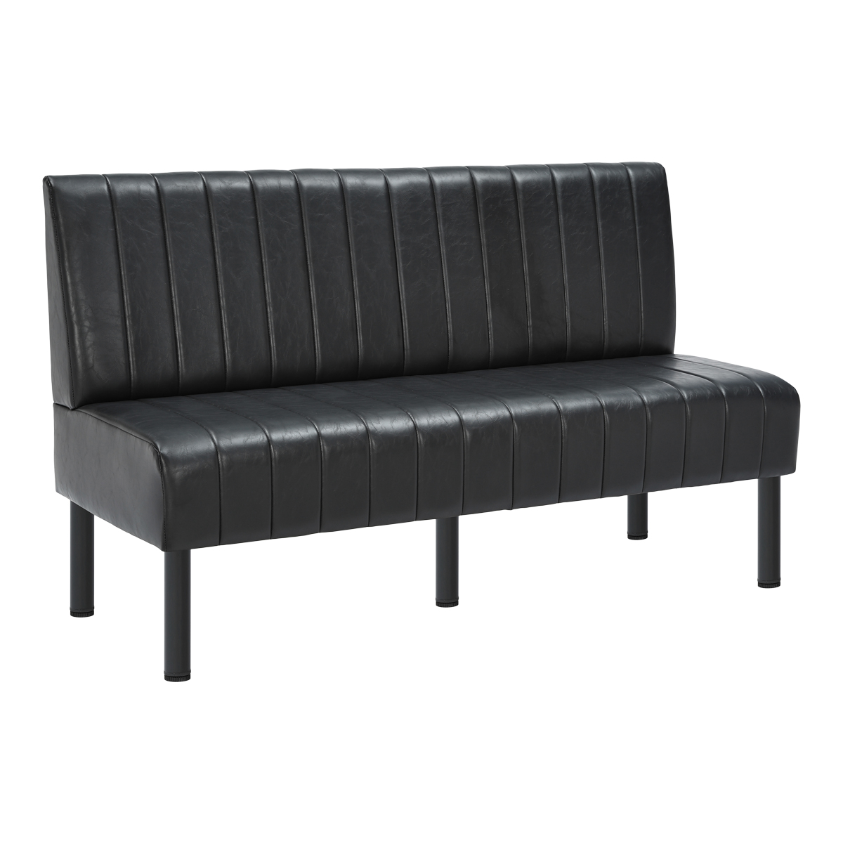 60L x 36 H Indoor Black Metal Single Booth with Vertical Channel ...