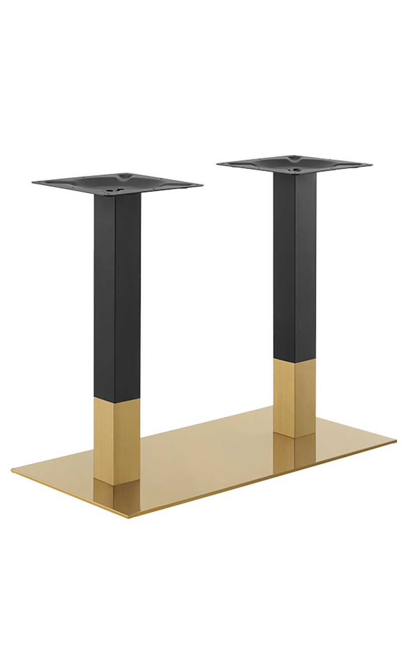Indoor 18''x 36'' Stainless Steel Table Bases in Gold and Black Finish ...
