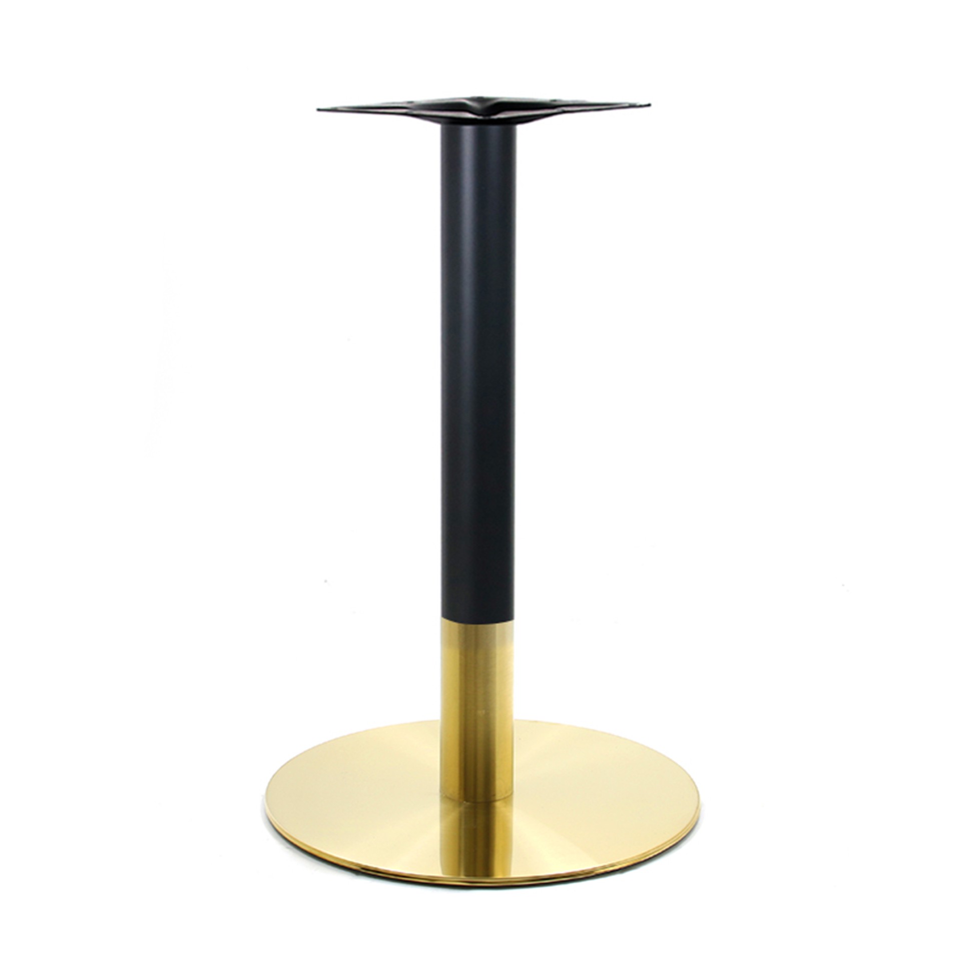 Indoor 23'' Round Stainless Steel Table Base in Gold and Black Finish ...
