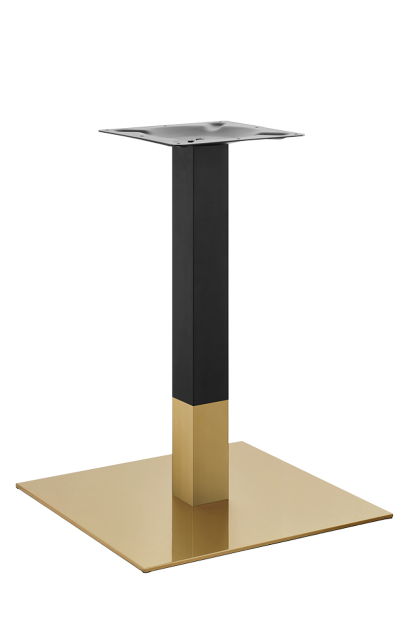 Indoor 22'' x 22'' Stainless Steel Table Bases in Gold and Black Finish ...