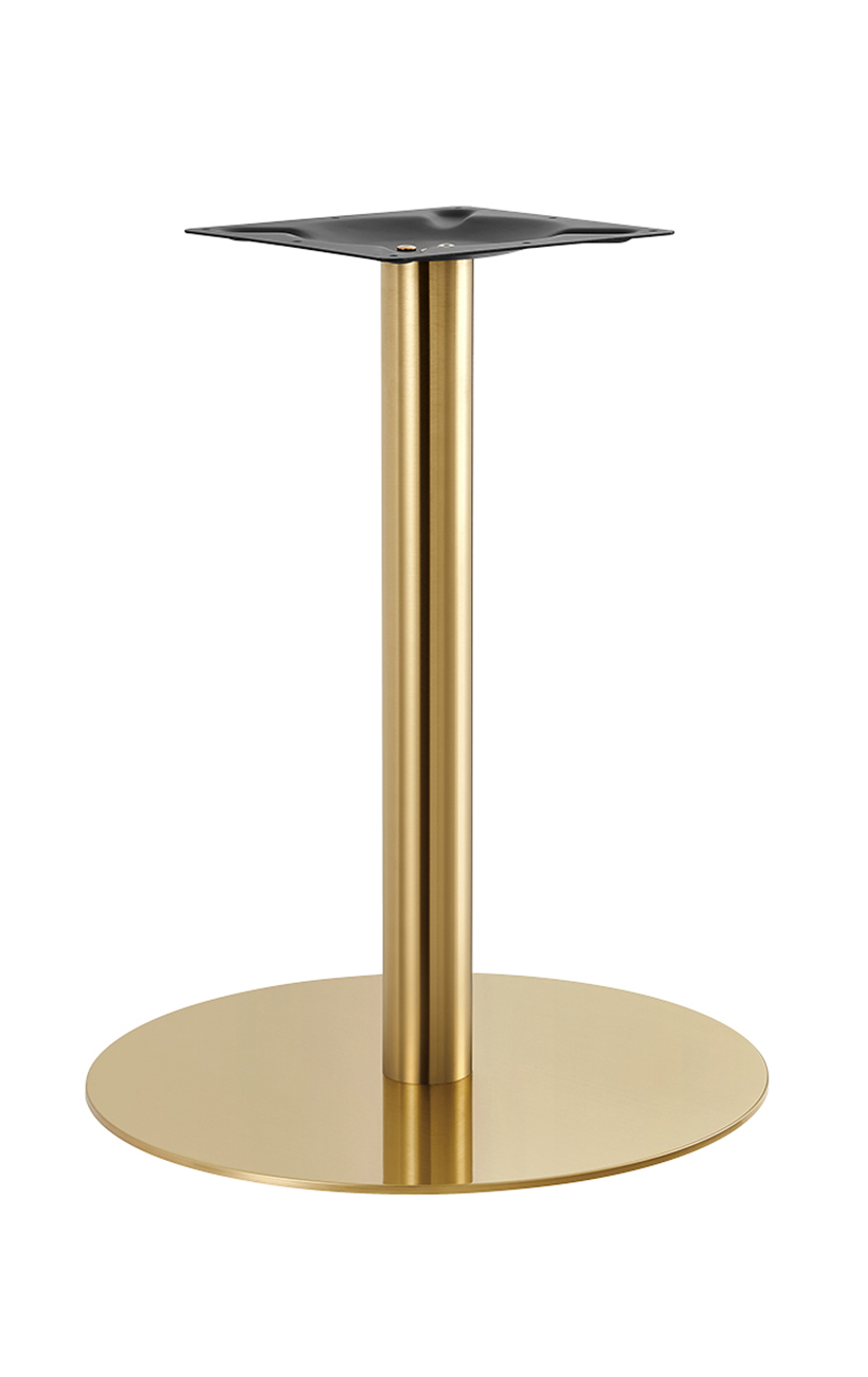 23" Round Stainless Steel Table Base w/ Gold Finish - A1 Restaurant ...