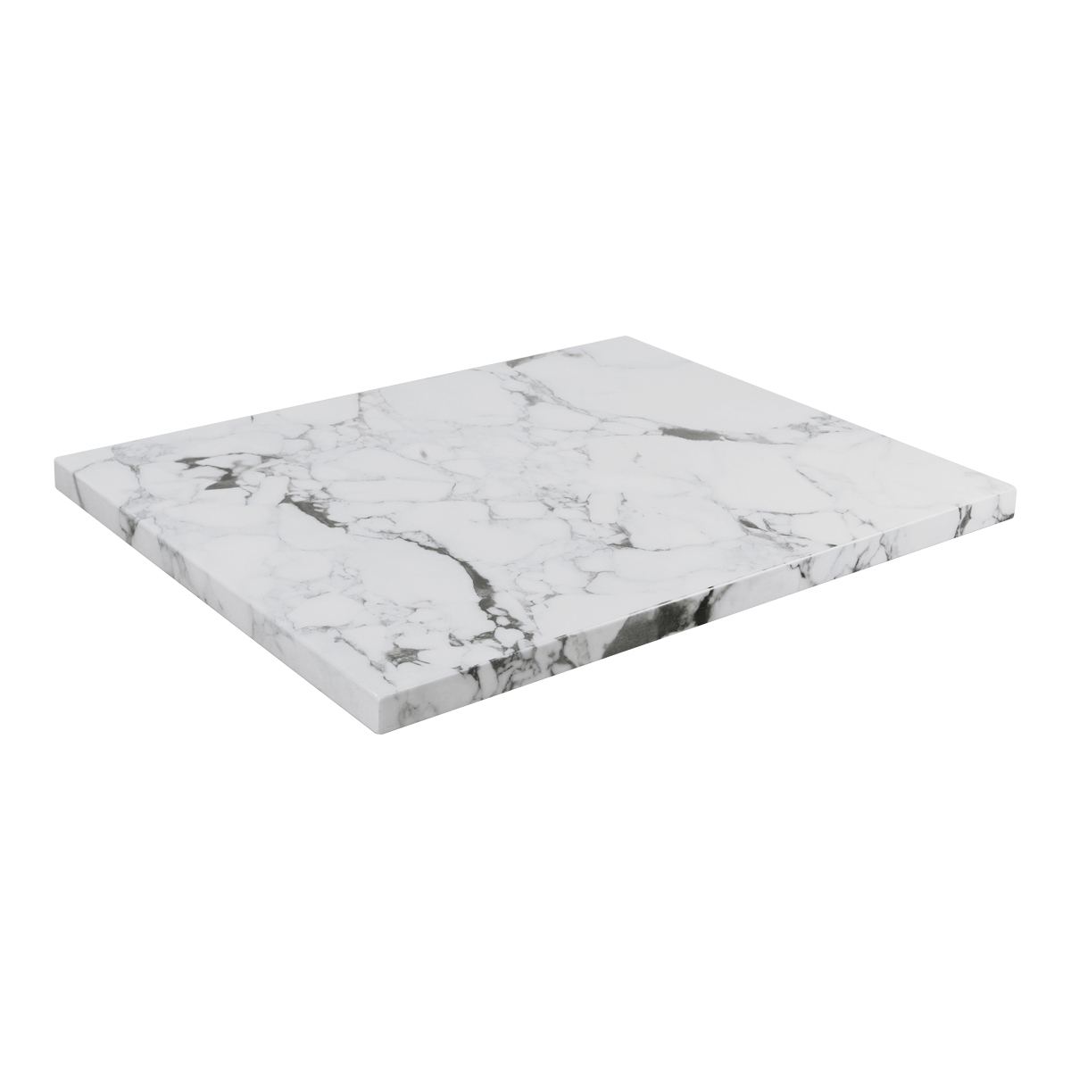 24 Round Marble White Resin Table Top with Dark Veining, Indoor Use ...