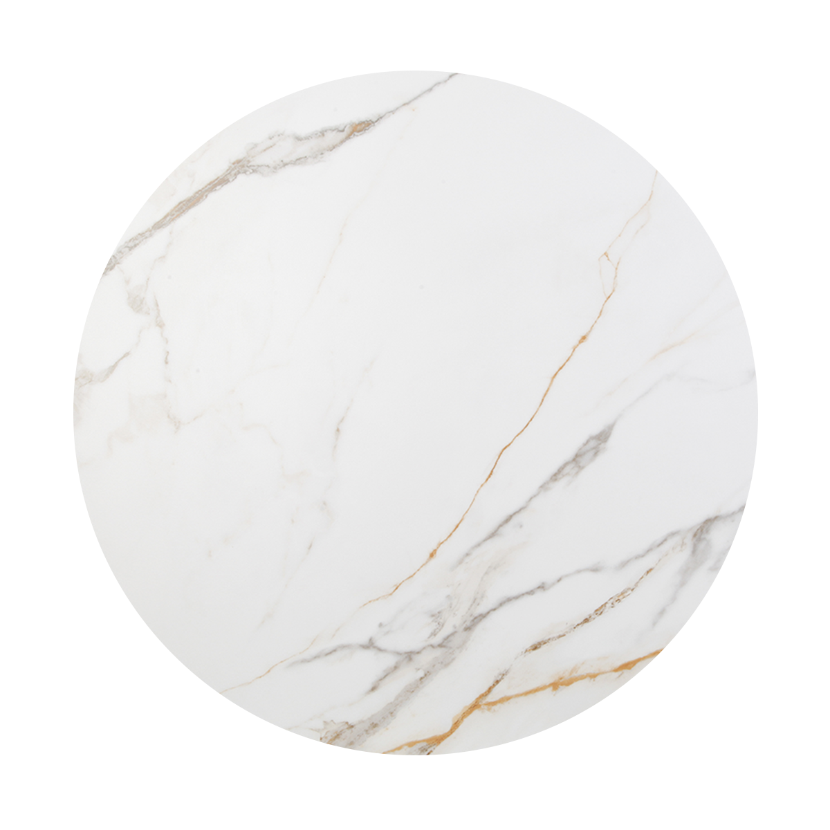 30 Round Sintered Stone Table Top in White Marble Color, 7/8 Thick ...