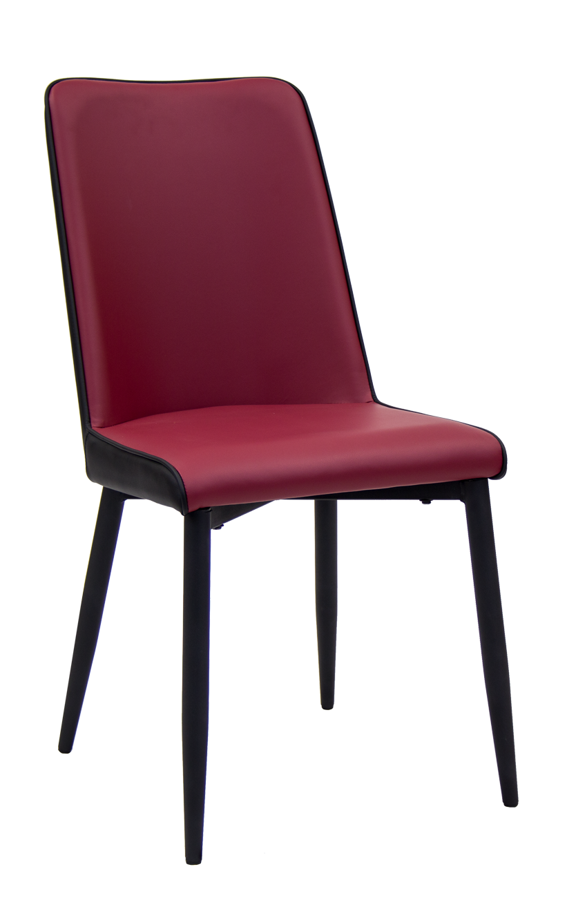 Black Steel Chair with Red Vinyl Back & Seat : Restaurant Furniture, A1 ...