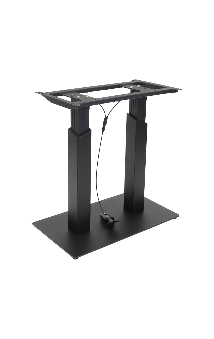 16x 28 Adjustable Height Black Steel Table Base for Indoor Use ...
