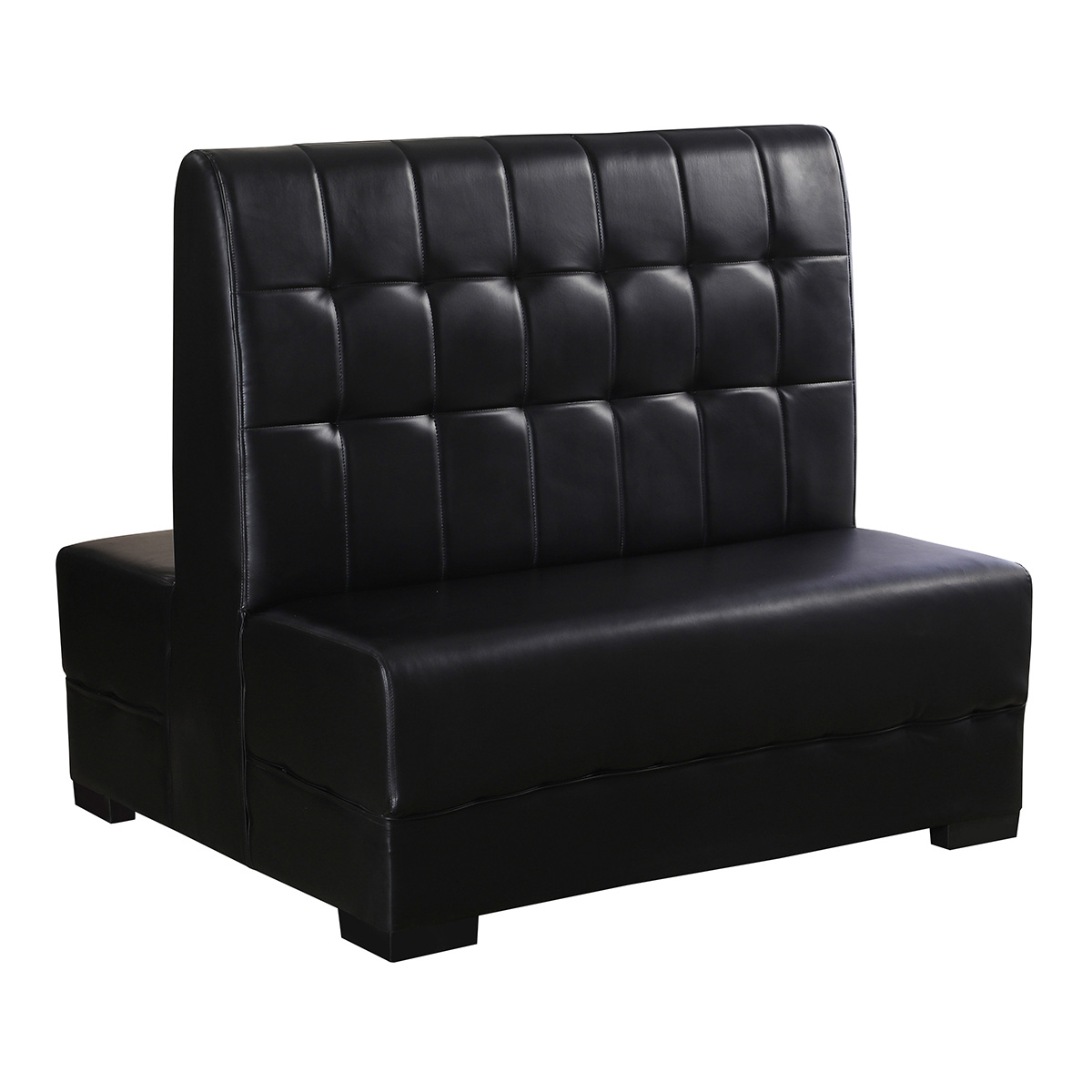 44" Square Tufted Black Vinyl Double Booth - A1 Restaurant Furniture