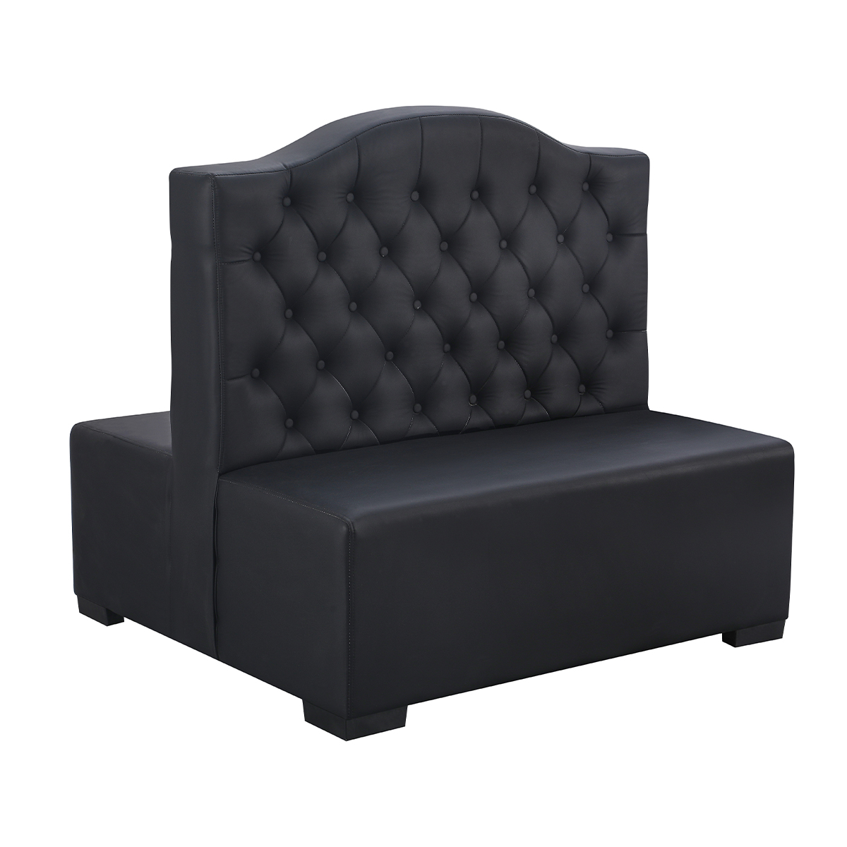 47L x 46H Black Vinyl Upholstered Double Booth with Tufted High Back ...