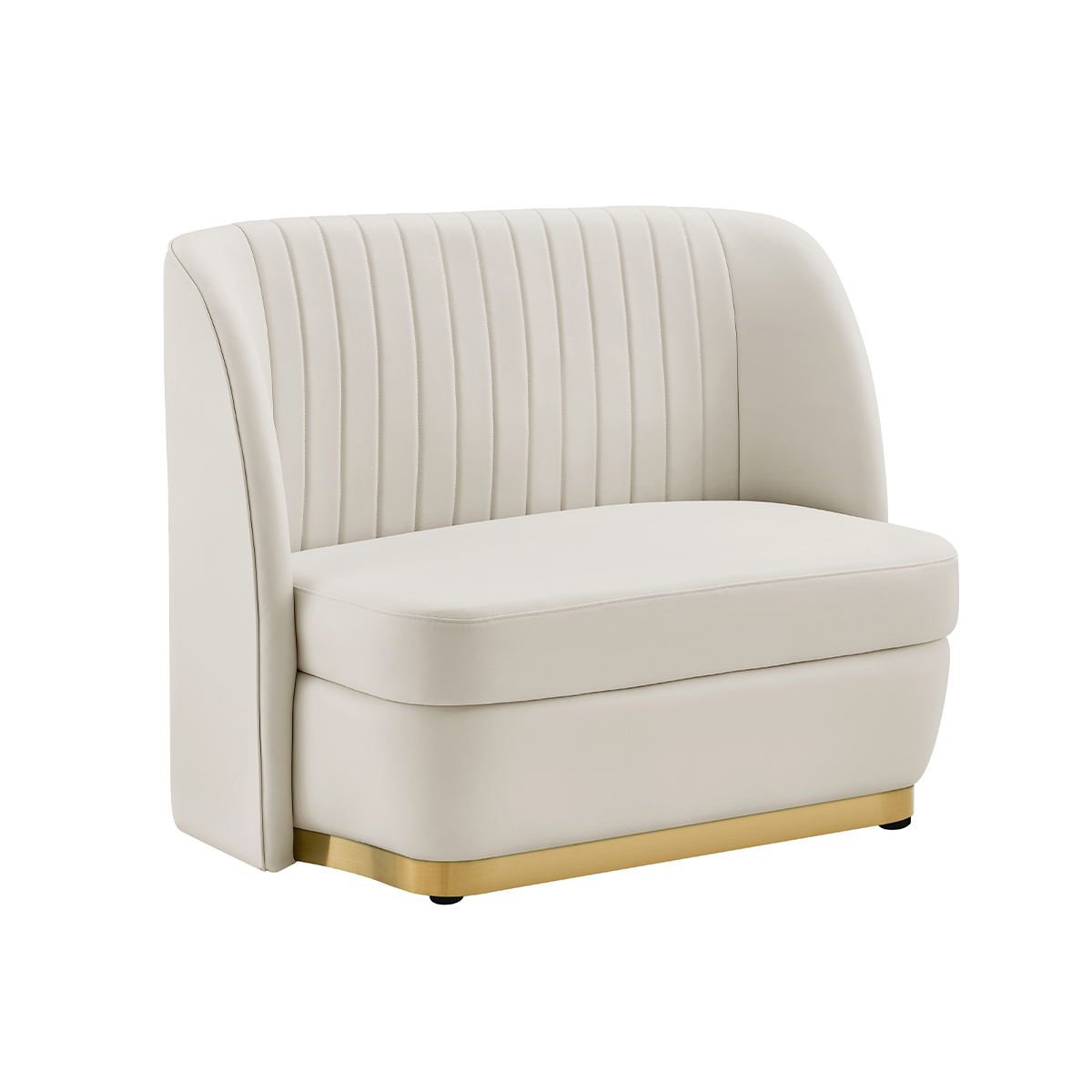 36H x 48L Cream Vinyl Padded Single Booth with Vertical Channel Back ...