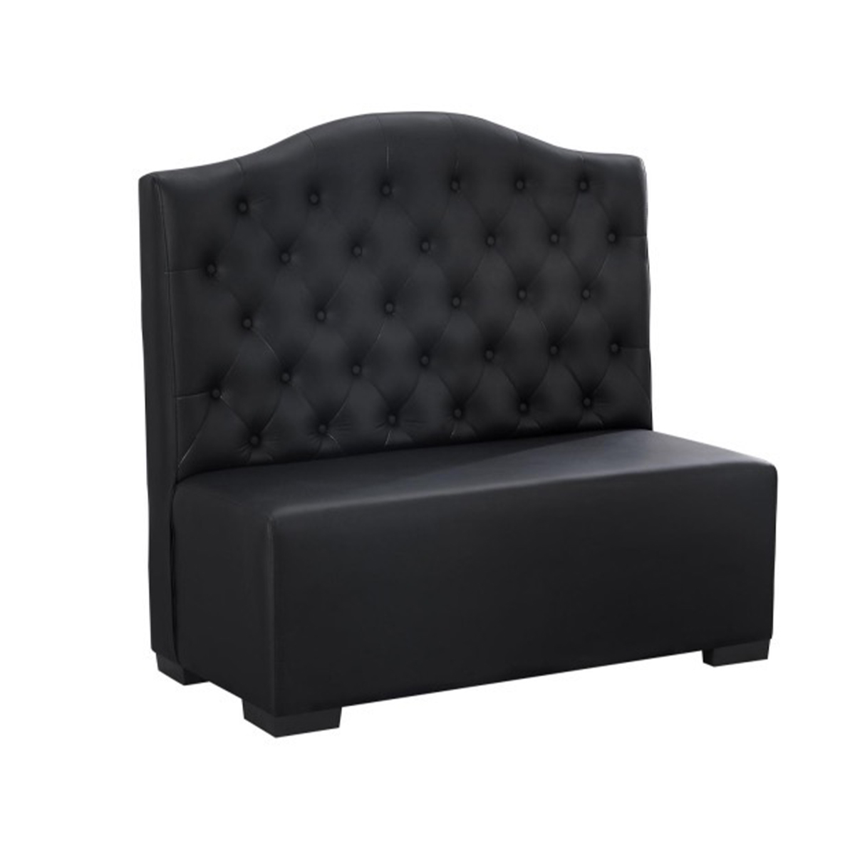 47L x 46H Black Vinyl Upholstered Single Booth with Tufted High Back ...