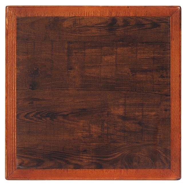 30''X30''Resin table with Wood Edge, Walnut/Ochre : Restaurant ...