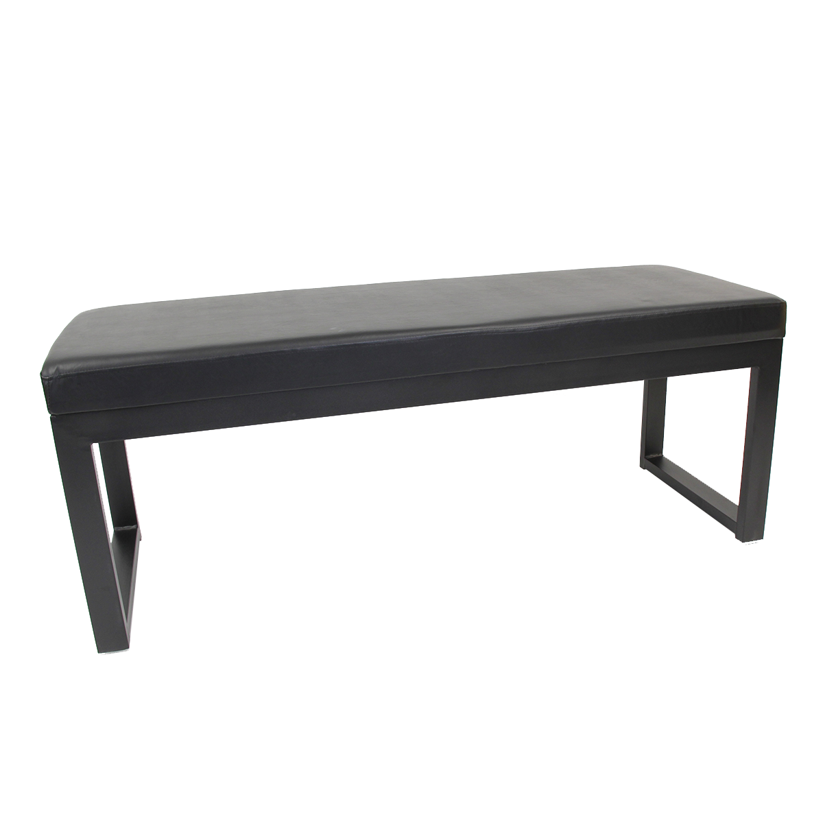 Black Metal Waiting Bench w/ Padded Vinyl Seat : Restaurant Furniture ...