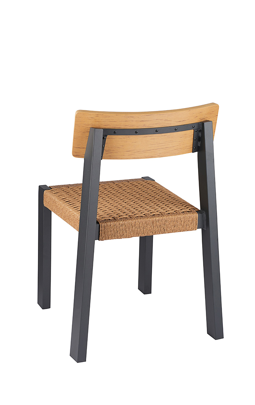 Indoor/Outdoor Aluminum Chair with Terylene Fabric Seat and Natural ...