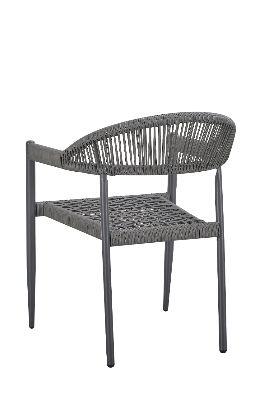 Dark Gray Woven Terylene Patio Armchair with Metal Frame, Indoor ...
