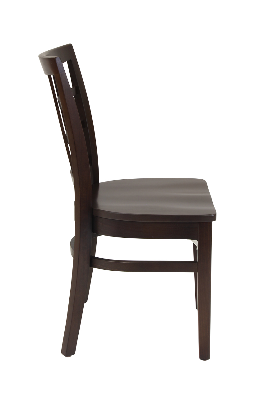 Beechwood Window Back Wood Chair w/ Walnut Back and Wood Seat ...