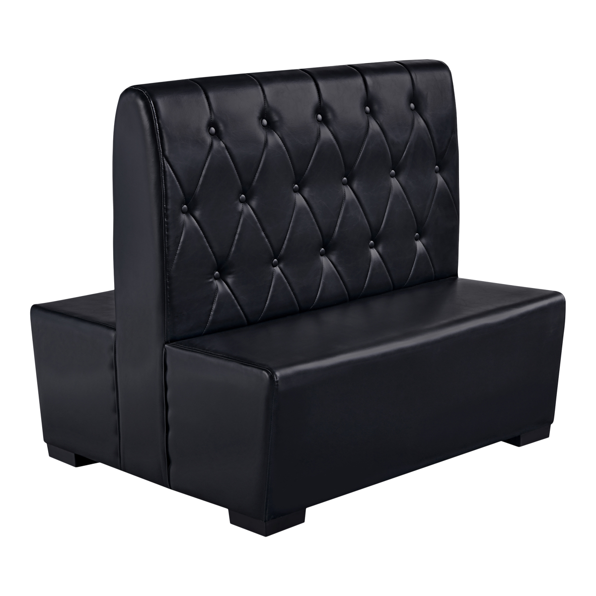 44H, Button Tufted Back Upholstered Double Booth in Black : Restaurant ...